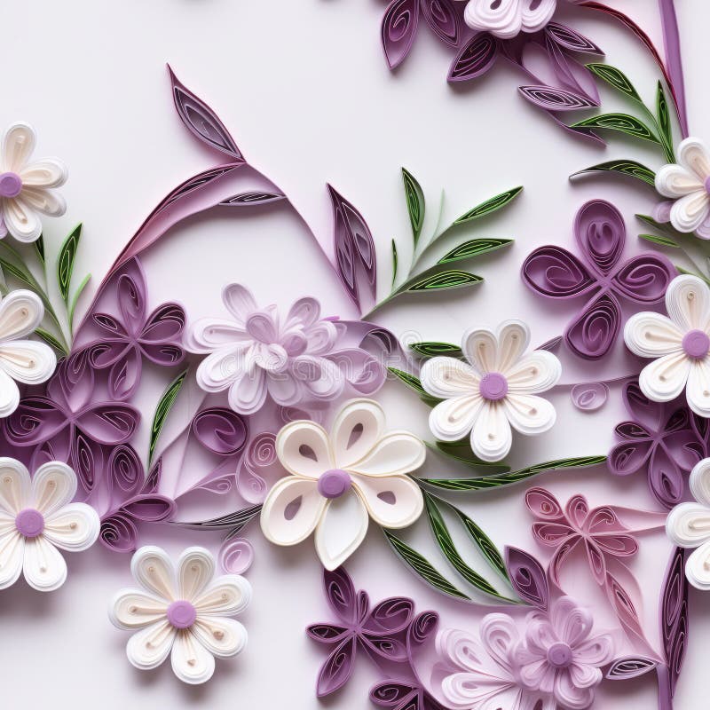 Quilling Flowers: Detailed Background Elements with Nature-based ...