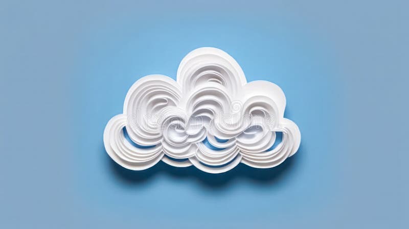 A Quilling Style Cloud, Meticulously Crafted with Delicate Paper Strips ...