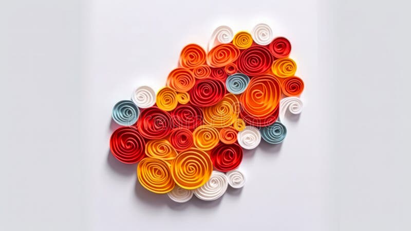 A Quilling Style Cloud, Meticulously Crafted with Delicate Paper Strips ...