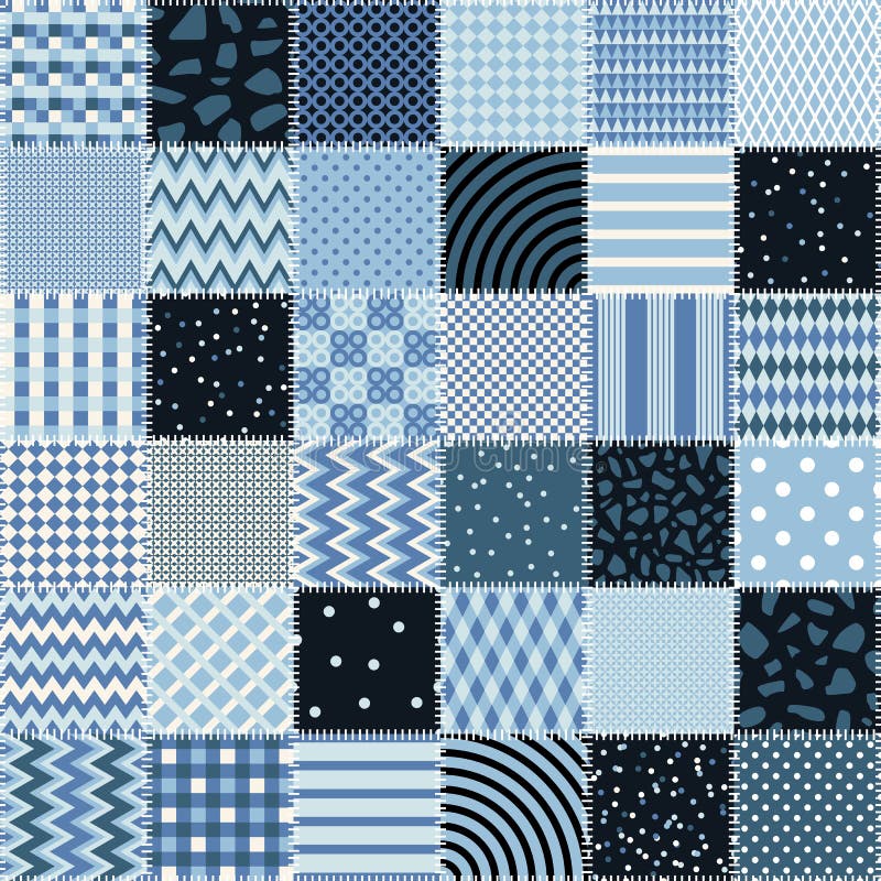 Quilt Design. Seamless Patchwork Pattern from Stitched Squares with ...