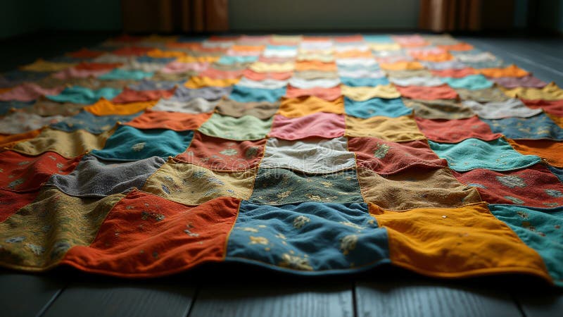 Quilt of Diverse Patterns Woven into Unity Stock Image - Image of blue ...