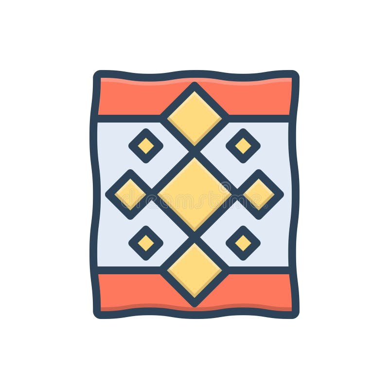 Color Illustration Icon for Quilt, Blanket and Cover Stock Illustration ...
