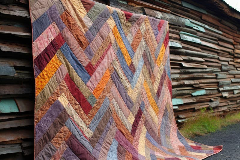 Quilt Made from Recycled Fabric Scraps Stock Illustration ...