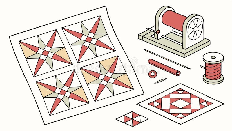 Quilt Pattern, Textile Design Illustration Vector Design Generative AI ...