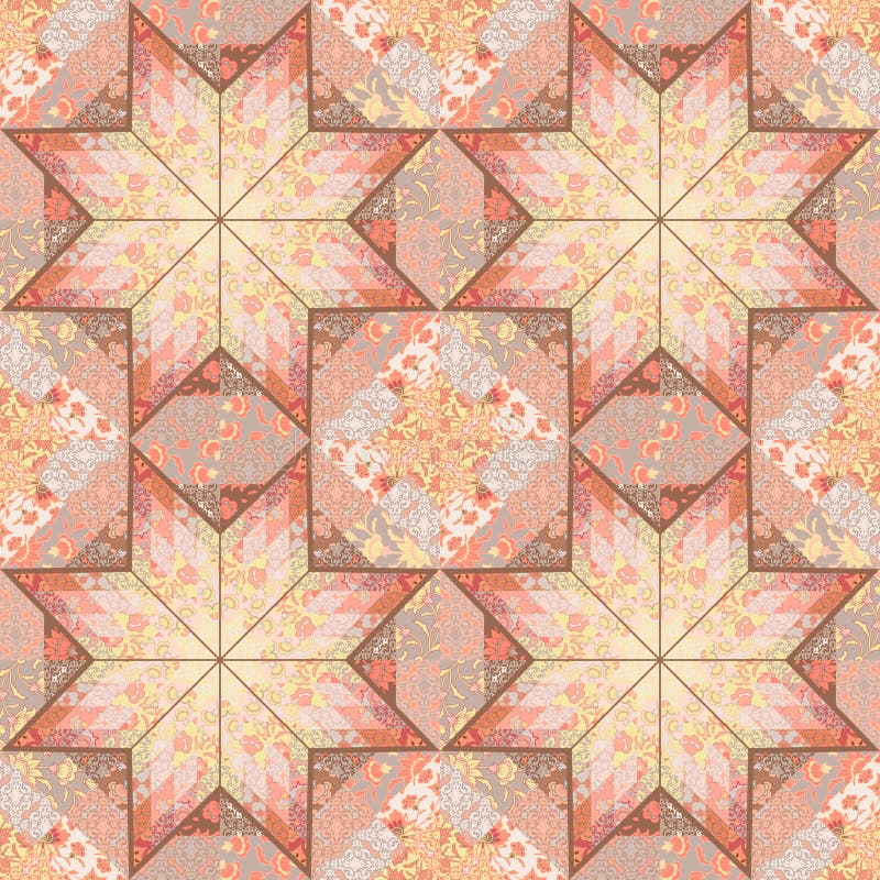 Vector Quilt Abstract Seamless Pattern Stock Vector - Illustration of ...