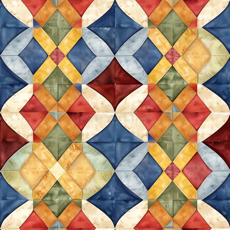 Quilt Style Illustration, Seamless Tile Stock Illustration ...