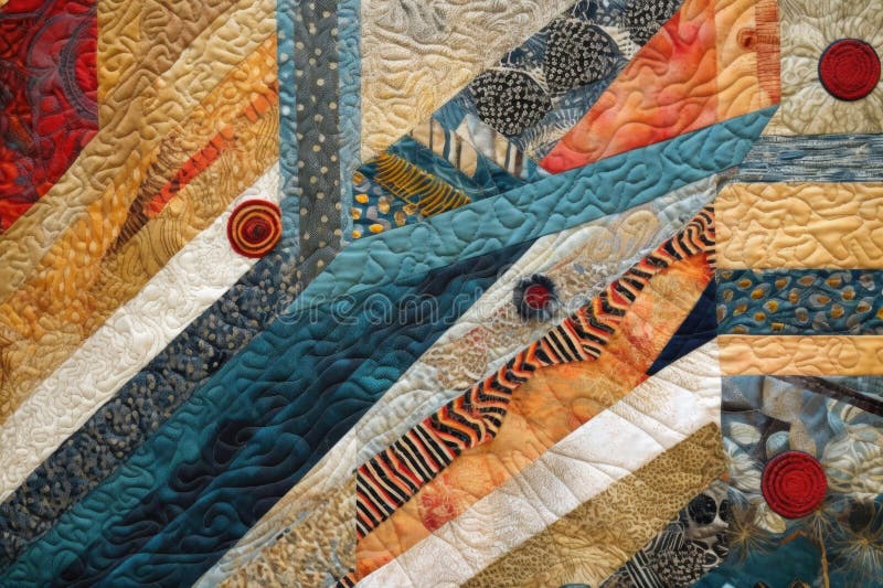 Quilt with Traditional Patterns and Textures Stock Illustration ...