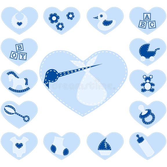 Quilted Baby Buttons for a Boy Stock Vector - Illustration of patch ...