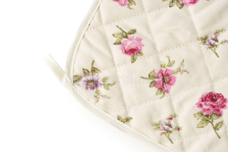 Quilted Cotton Pot Holders with Floral and Striped Patterns Stock Image ...