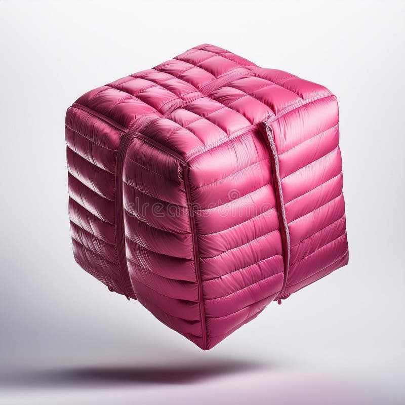 Quilted Cube Chair in Pink Generative AI Stock Illustration ...