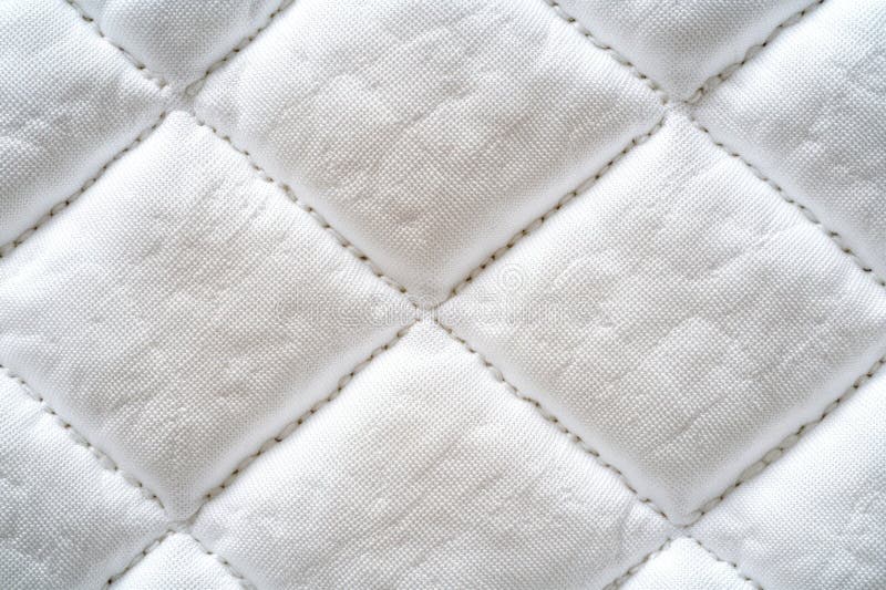 Quilted Diamond Pattern on White Cotton Linen Fabric Texture Stock ...