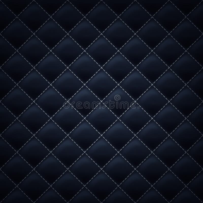 Quilted Stitched Background Pattern. Black Color. Stock Vector ...