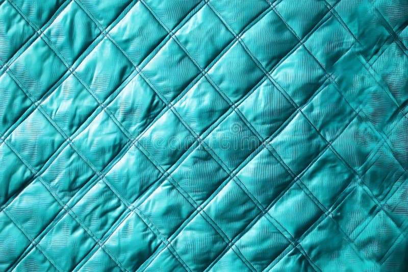 Quilted Velours Fabric Background. Turquoise Texture Blanket or Puffer ...