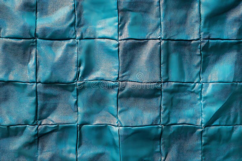 Quilted Velours Fabric Background. Turquoise Texture Blanket or Puffer ...