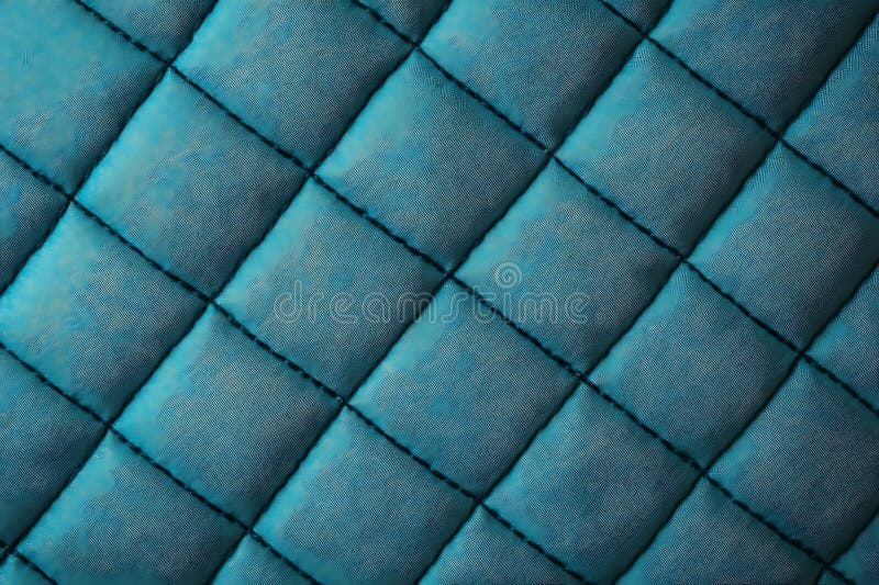 Quilted Velours Fabric Background. Turquoise Texture Blanket or Puffer ...