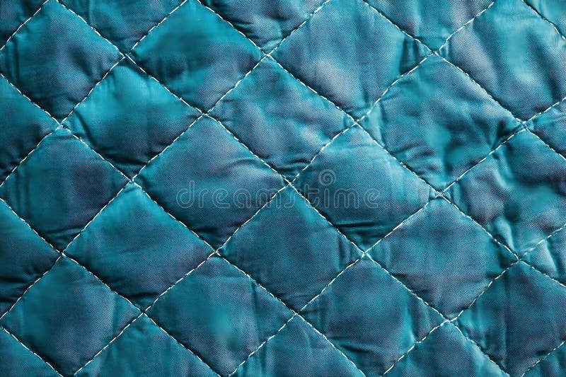 Quilted Velours Fabric Background. Turquoise Texture Blanket or Puffer ...