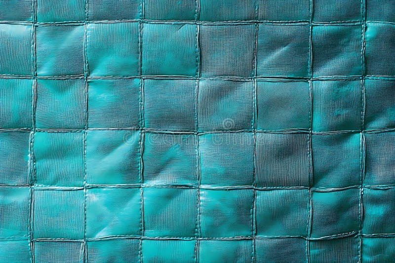 Quilted Velours Fabric Background. Turquoise Texture Blanket or Puffer ...
