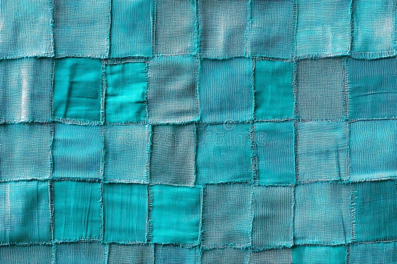 Quilted Velours Fabric Background. Turquoise Texture Blanket or Puffer ...