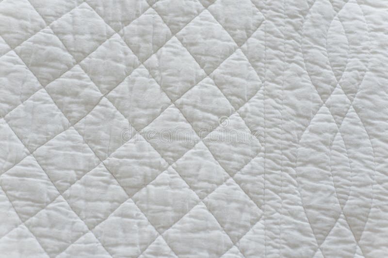 Quilted White Natural Textiles Stock Image - Image of sleep, bedroom ...