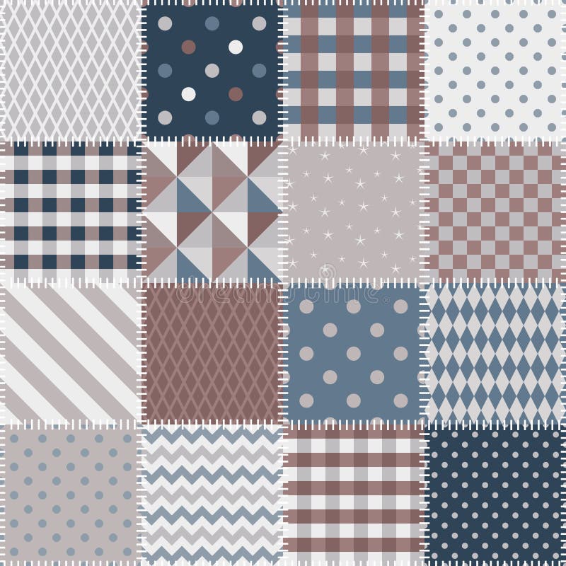 Quilting Design Background. Seamless Patchwork Pattern. Stock Vector ...