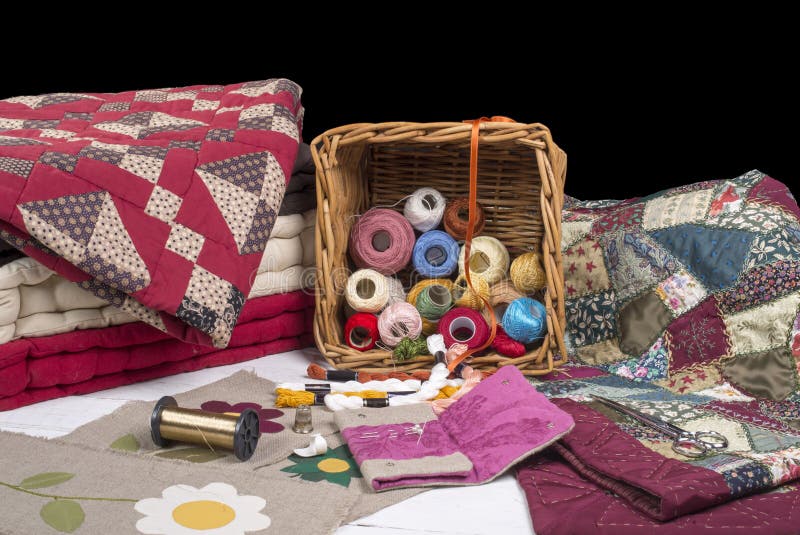 Quilting Equipment and Fabrics. Stock Image - Image of sewing, pattern ...