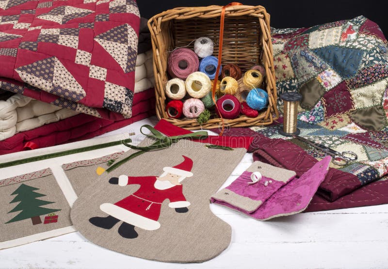 Quilting Equipment and Fabrics. Stock Image - Image of sewing, pattern ...