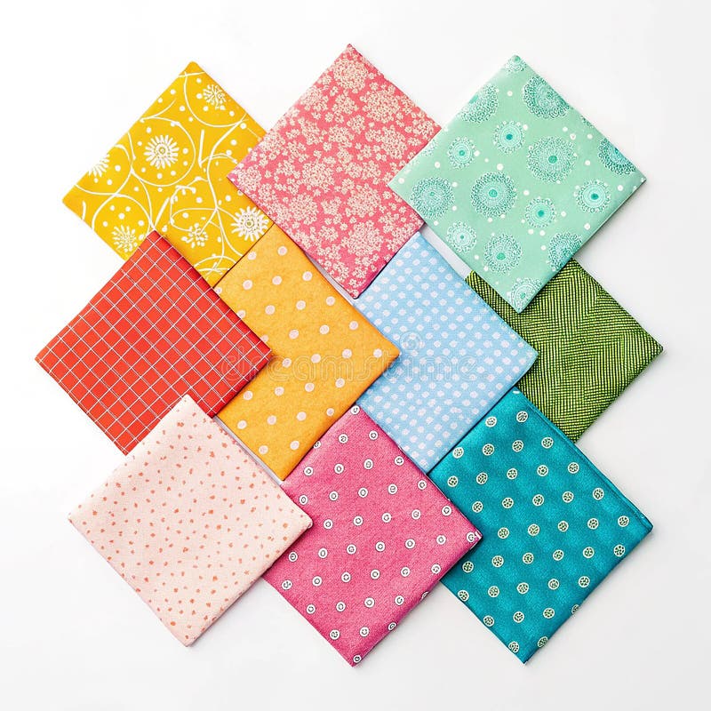Quilting Squares in Assorted Patterns Stock Illustration - Illustration ...