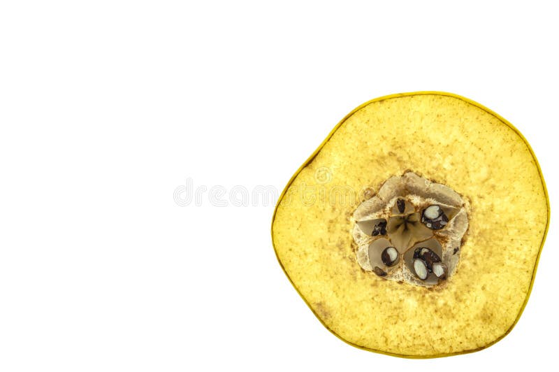 Quince in a Cut on a White Background Isolate Copy Space Stock Photo ...