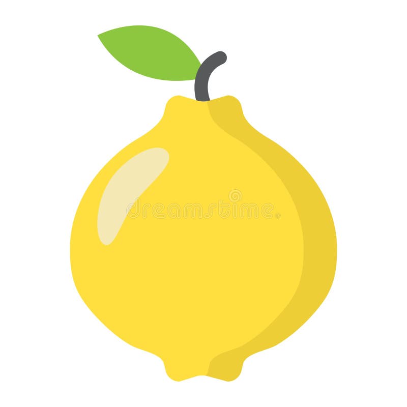 Quince Flat Icon, Fruit and Diet Stock Vector - Illustration of ...