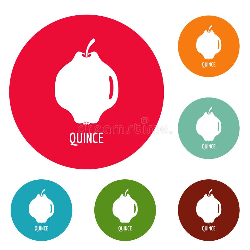 Quince icons circle set stock illustration. Illustration of autumn ...