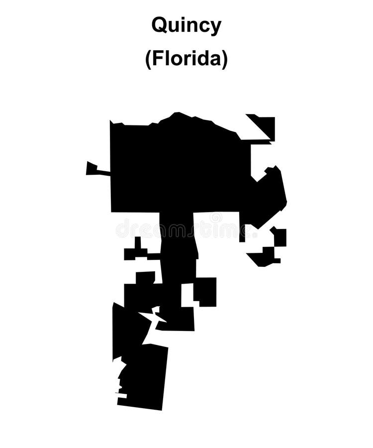 Quincy outline map stock vector. Illustration of florida - 386151575
