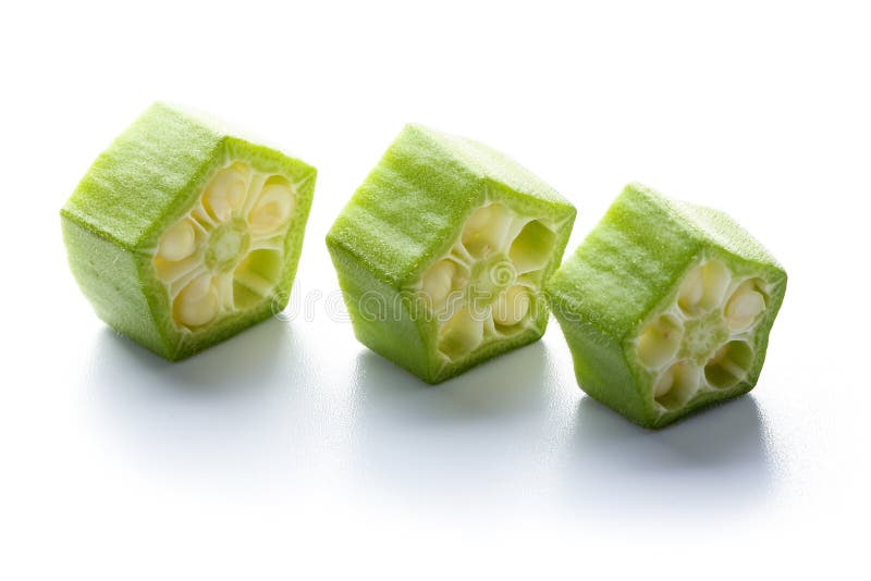 Quingombó fresco en blanco foto de archivo. Imagen de pegajoso - 57638786