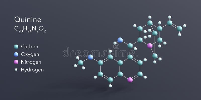 Quinine Molecular Structure, 3d Model Molecule, Antimalarials ...