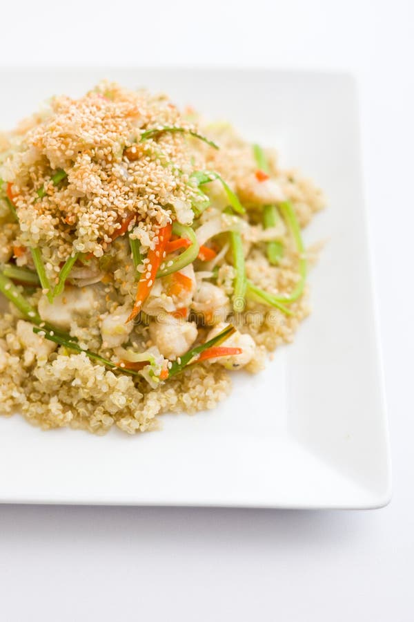 Quinoa with Fish and Vegetables Stock Image - Image of delicious ...