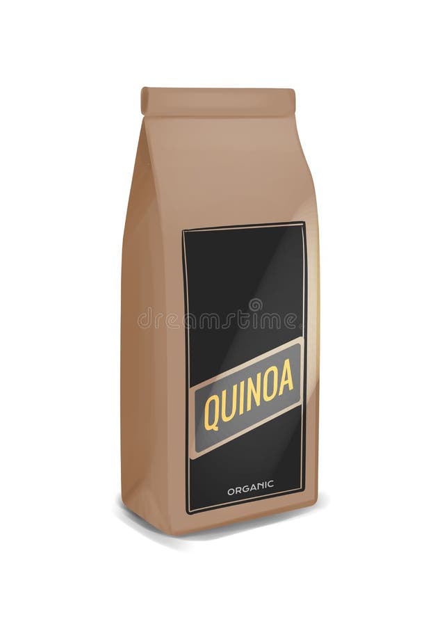 Sad quinoa pack stock illustration. Illustration of organic - 34699930