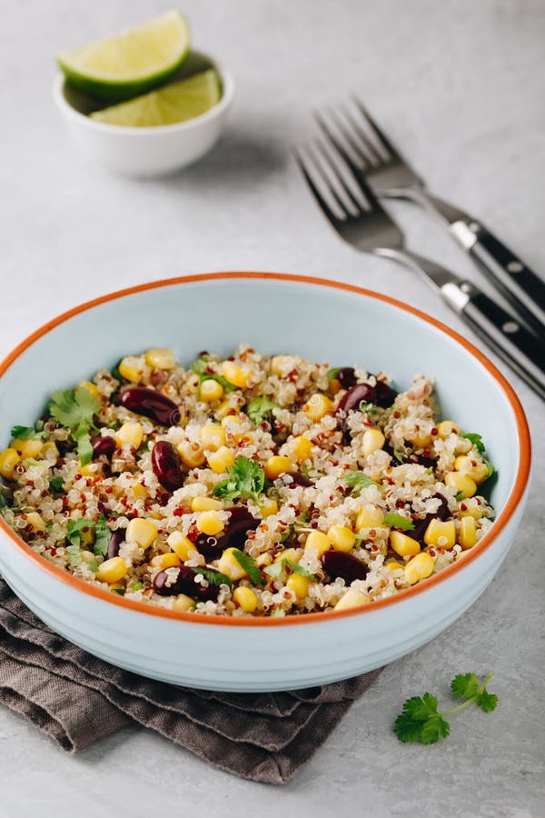Quinoa Salad with Sweet Corn, Black Beans and Cilantro. Stock Image ...
