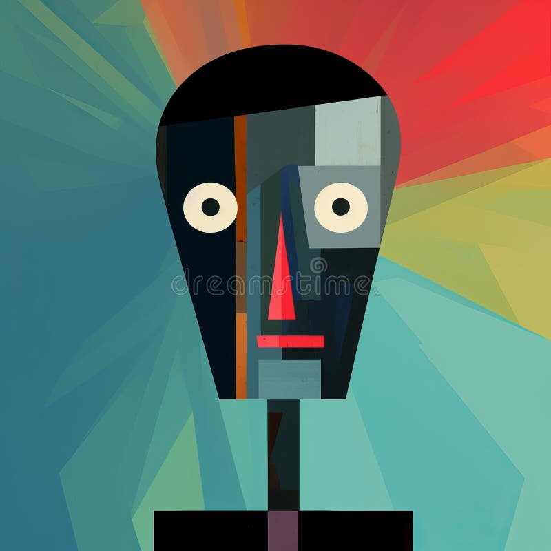 Quirky Anthropomorphic Compositions: Abstract Image of a Black Man ...