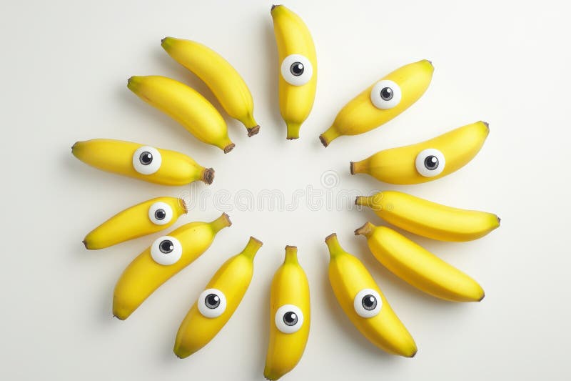 Quirky Banana Design with Googly Eyes for Creative Projects Stock Photo ...