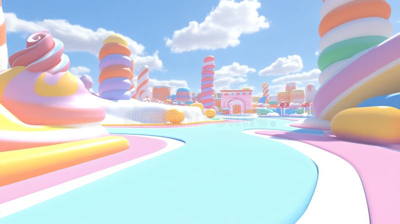 A Quirky Candy World Beneath an Azure Sky Stock Photo - Image of treat ...