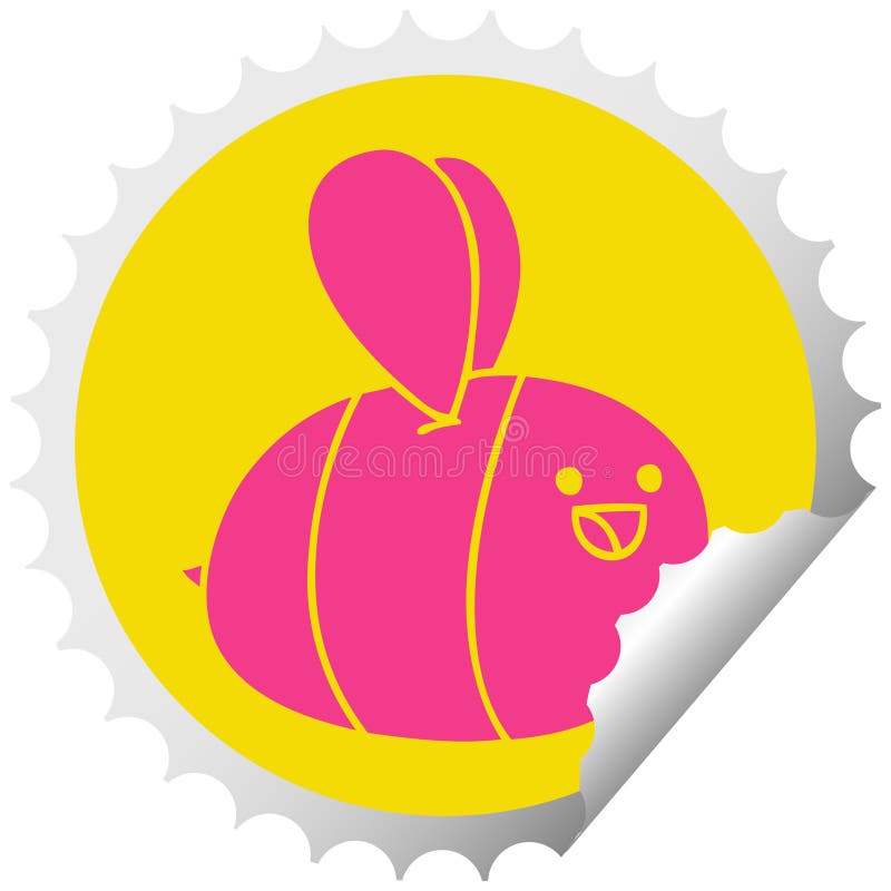 Peeling Sticker Cartoon Bumblebee Stock Illustrations – 6 Peeling ...