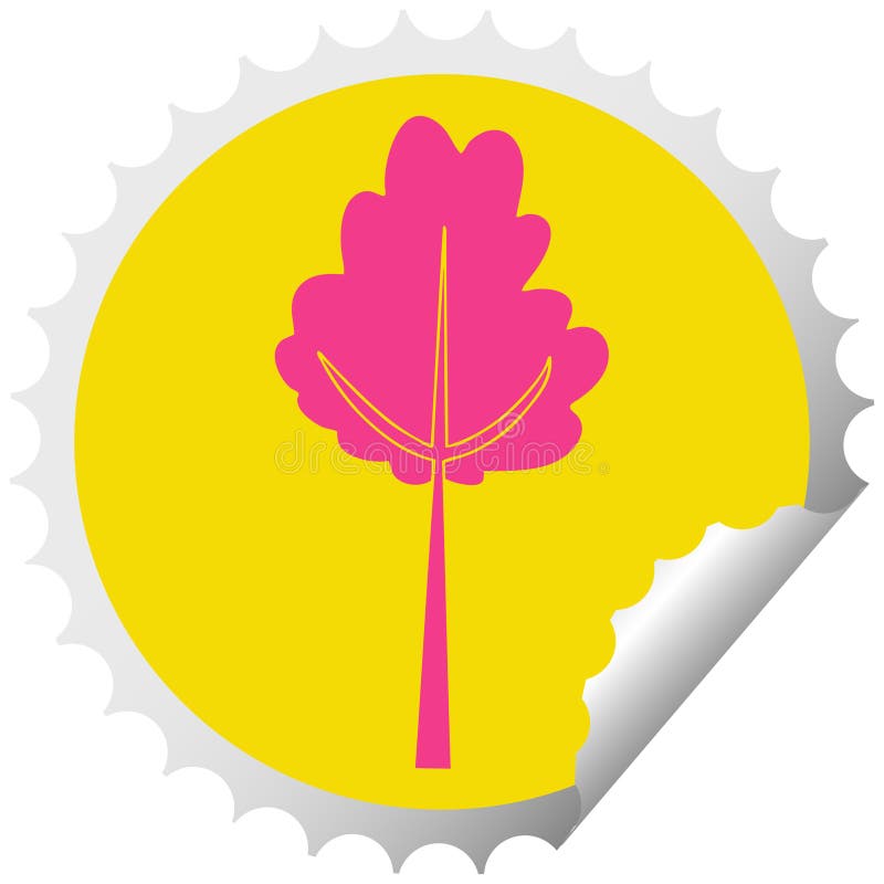 Quirky Circular Peeling Sticker Cartoon Tree Stock Vector ...