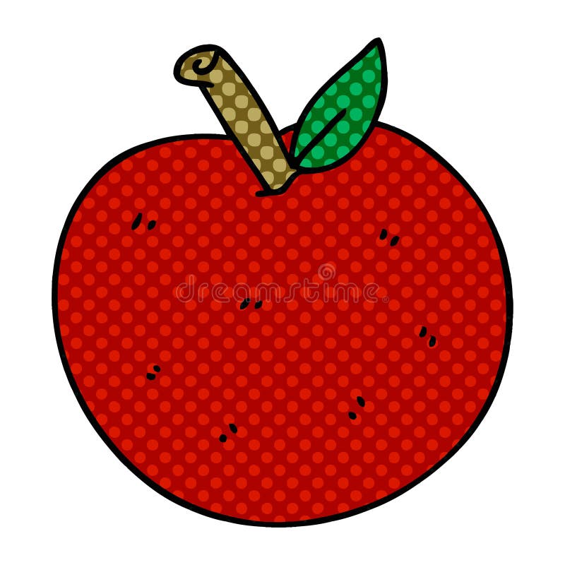 Quirky Comic Book Style Cartoon Apple Stock Vector - Illustration of ...