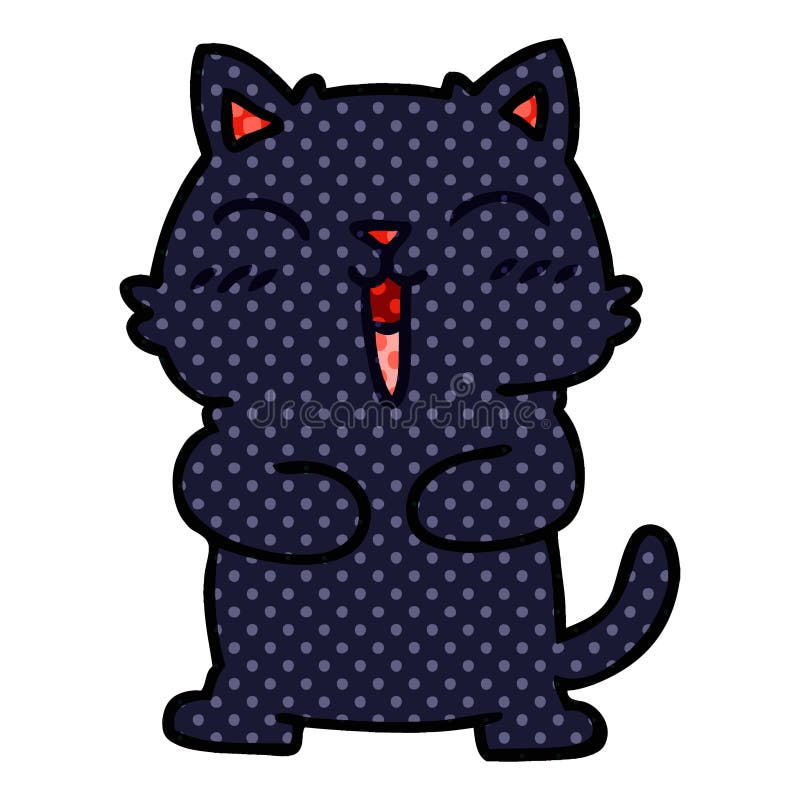 Quirky Comic Book Style Cartoon Black Cat Stock Vector - Illustration ...