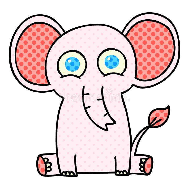 Quirky Comic Book Style Cartoon Elephant Stock Vector - Illustration of ...