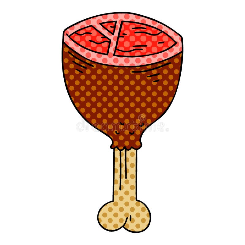 Quirky Comic Book Style Cartoon Meat Bone Stock Vector - Illustration ...