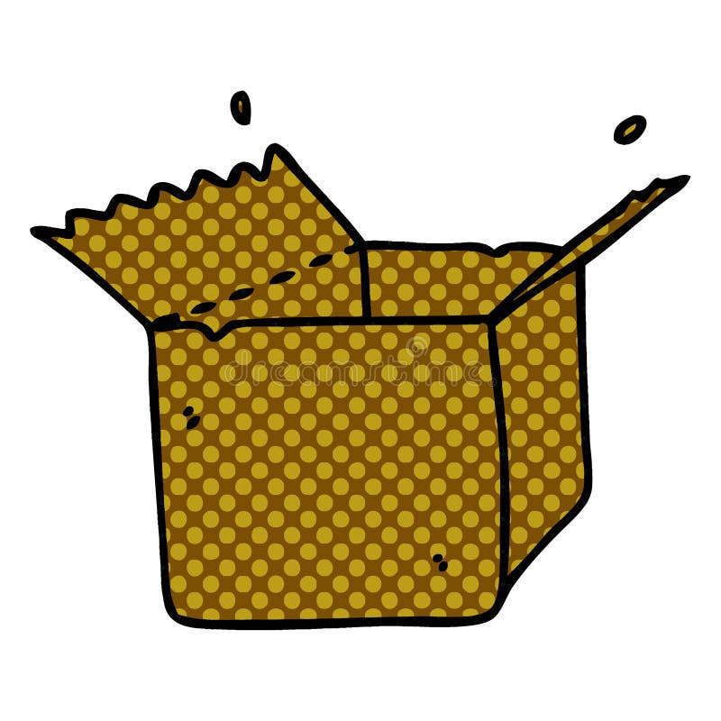 Quirky Comic Book Style Cartoon Open Box Stock Vector - Illustration of ...