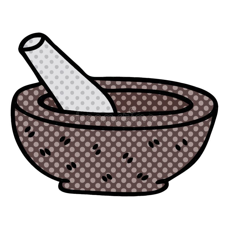 Quirky Comic Book Style Cartoon Pestle and Mortar Stock Vector ...