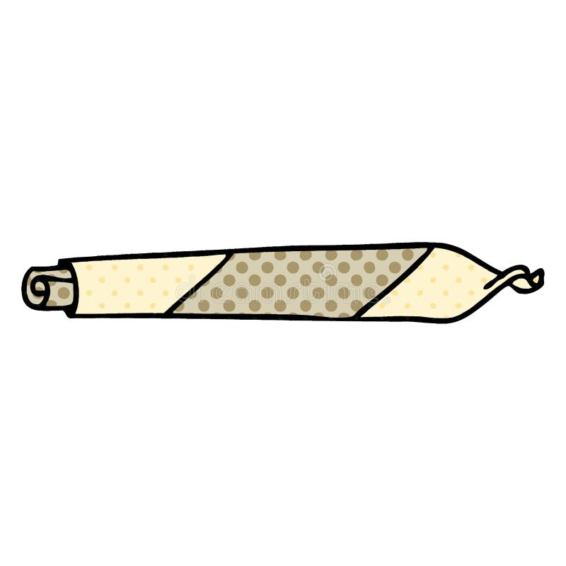 Quirky Comic Book Style Cartoon Rolled Up Joint Stock Vector ...