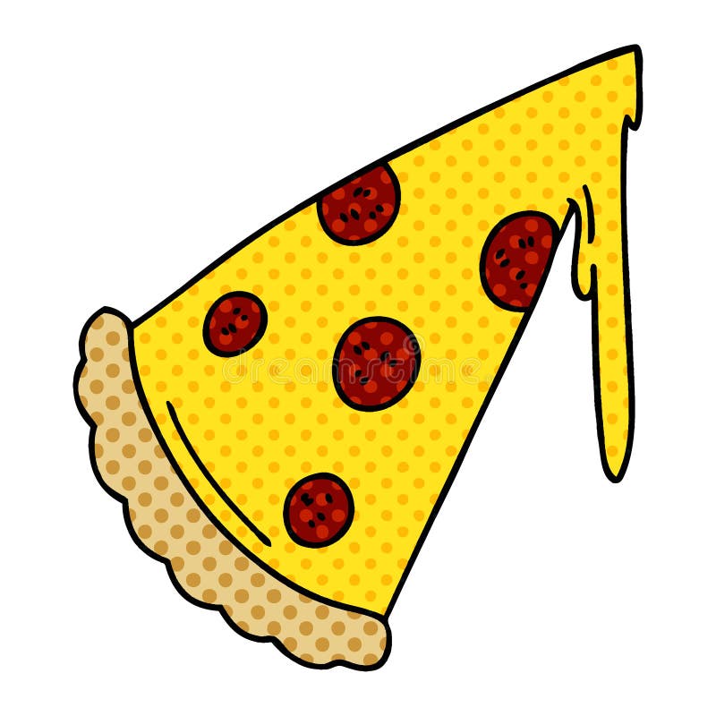 Quirky Comic Book Style Cartoon Slice of Pizza Stock Vector ...