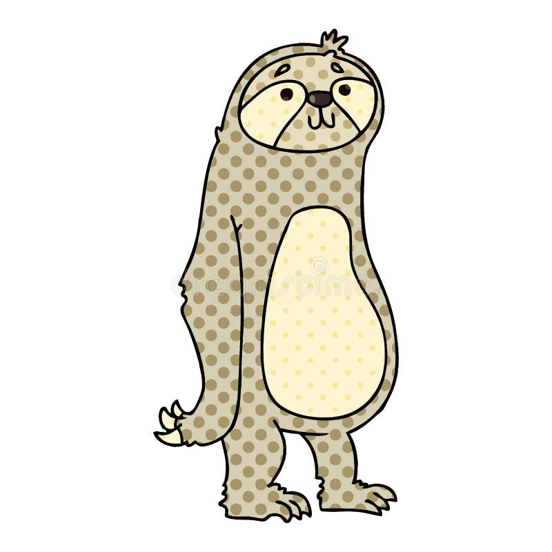 Quirky Comic Book Style Cartoon Sloth Stock Vector - Illustration of ...
